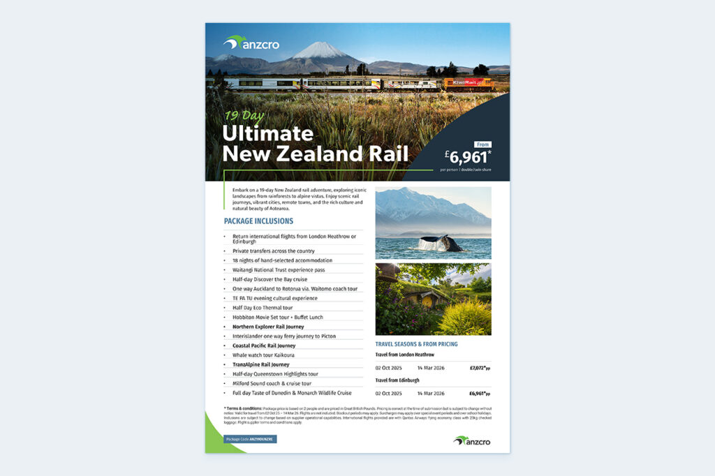 19 Day Ultimate New Zealand Rail | ANZCRO