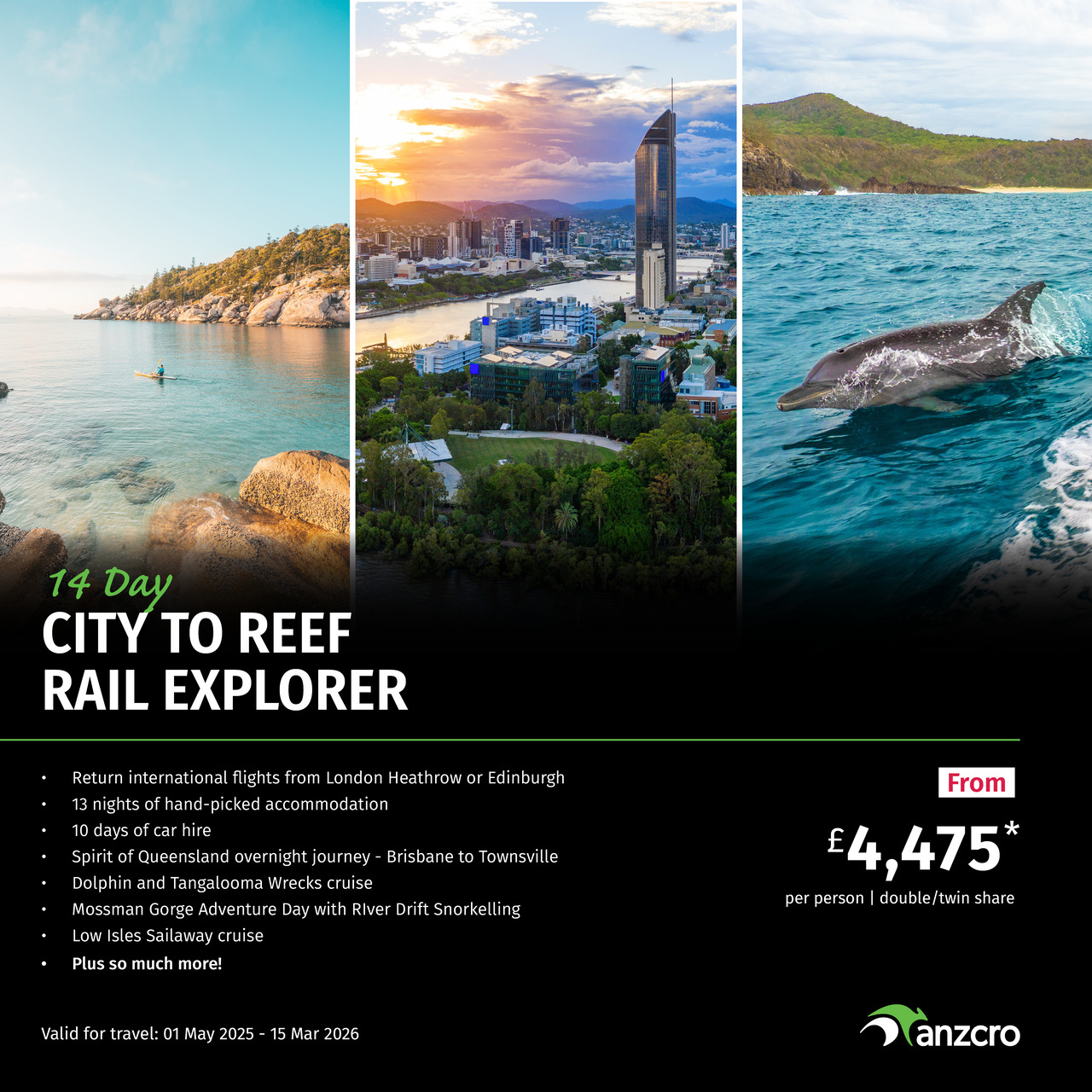 14 Day City to Reef Rail Explorer | ANZCRO